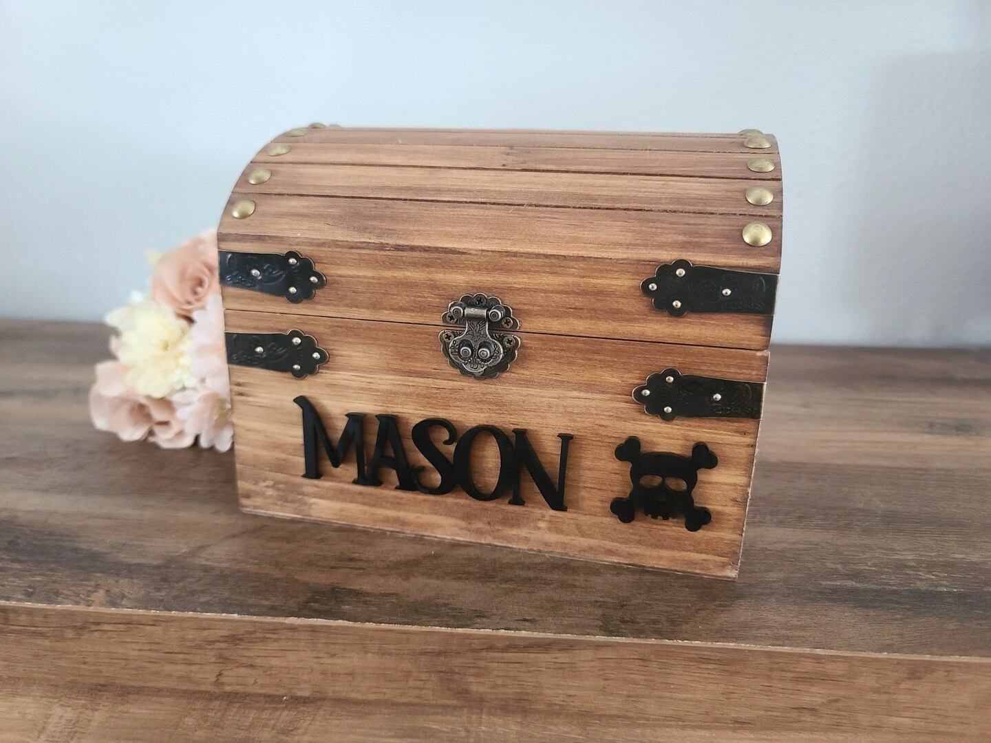 Personalized keepsake chest with 3D wording, pirate treasure chest for ...