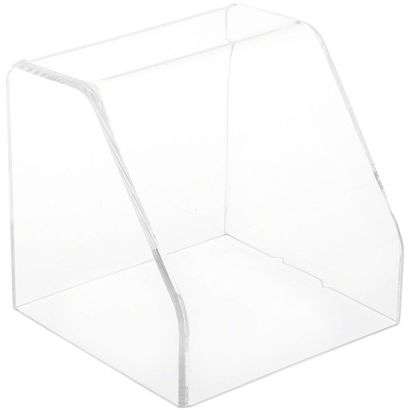Plymor Clear Acrylic Slanted Front Display Case with No Base, 4" x 4" x ...