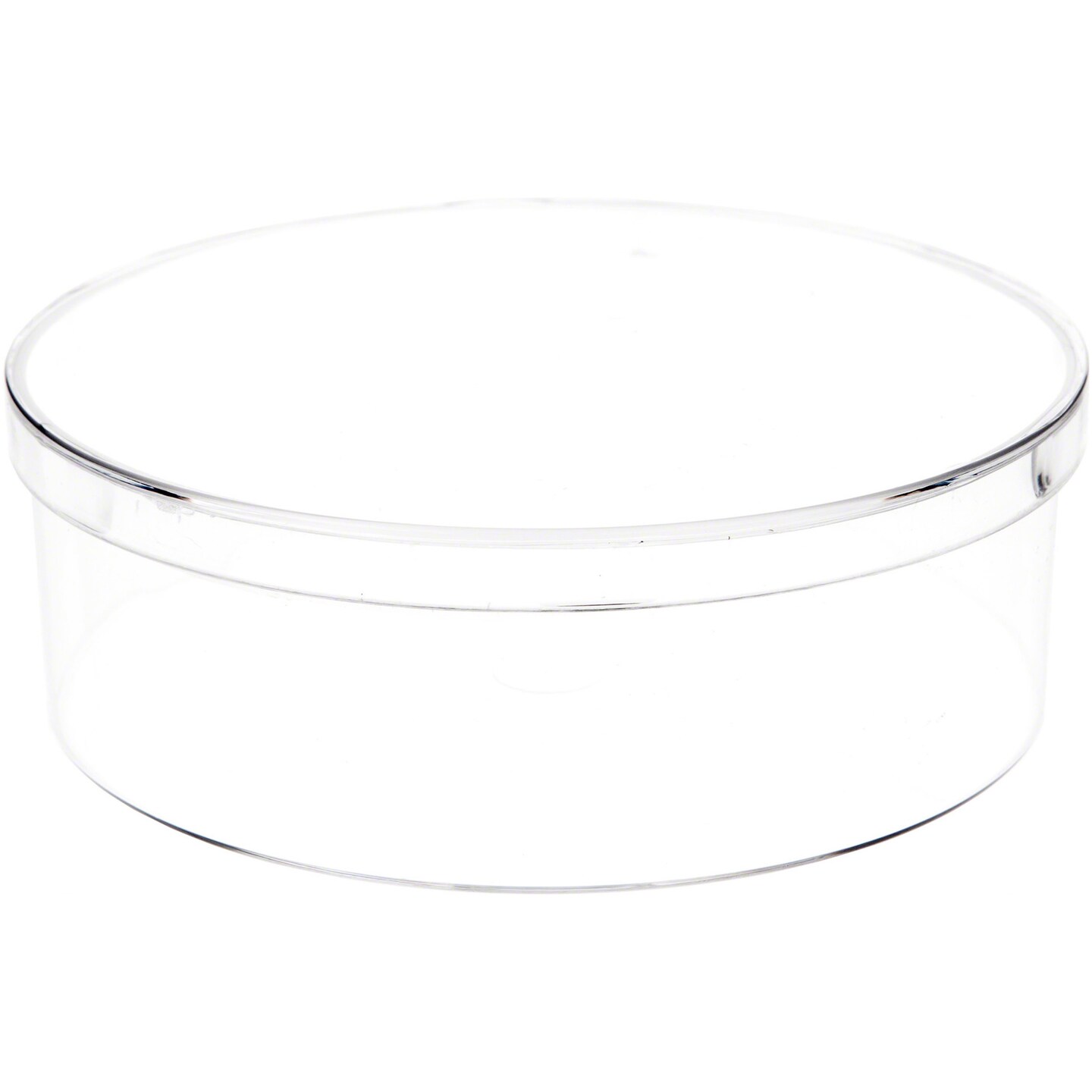 Pioneer Plastics 058C Clear Round Plastic Container, 4.375" W x 1.4375 ...