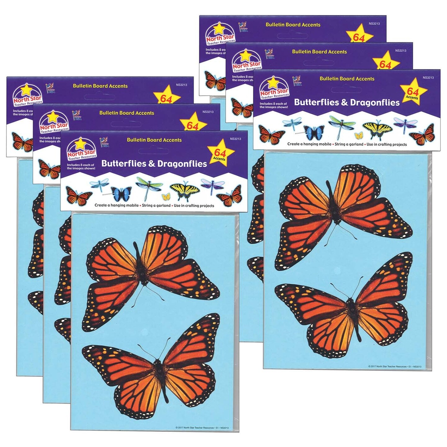 Bulletin Board Accents, Butterflies & Dragonflies, 64 Pieces Per Pack ...