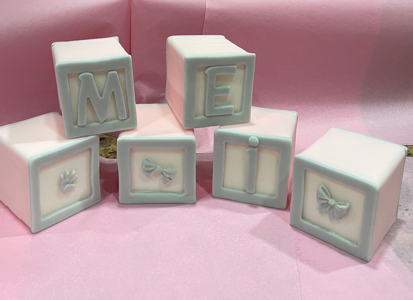 Multi color letters blocks. Fondant cupcake or cake toppers ...