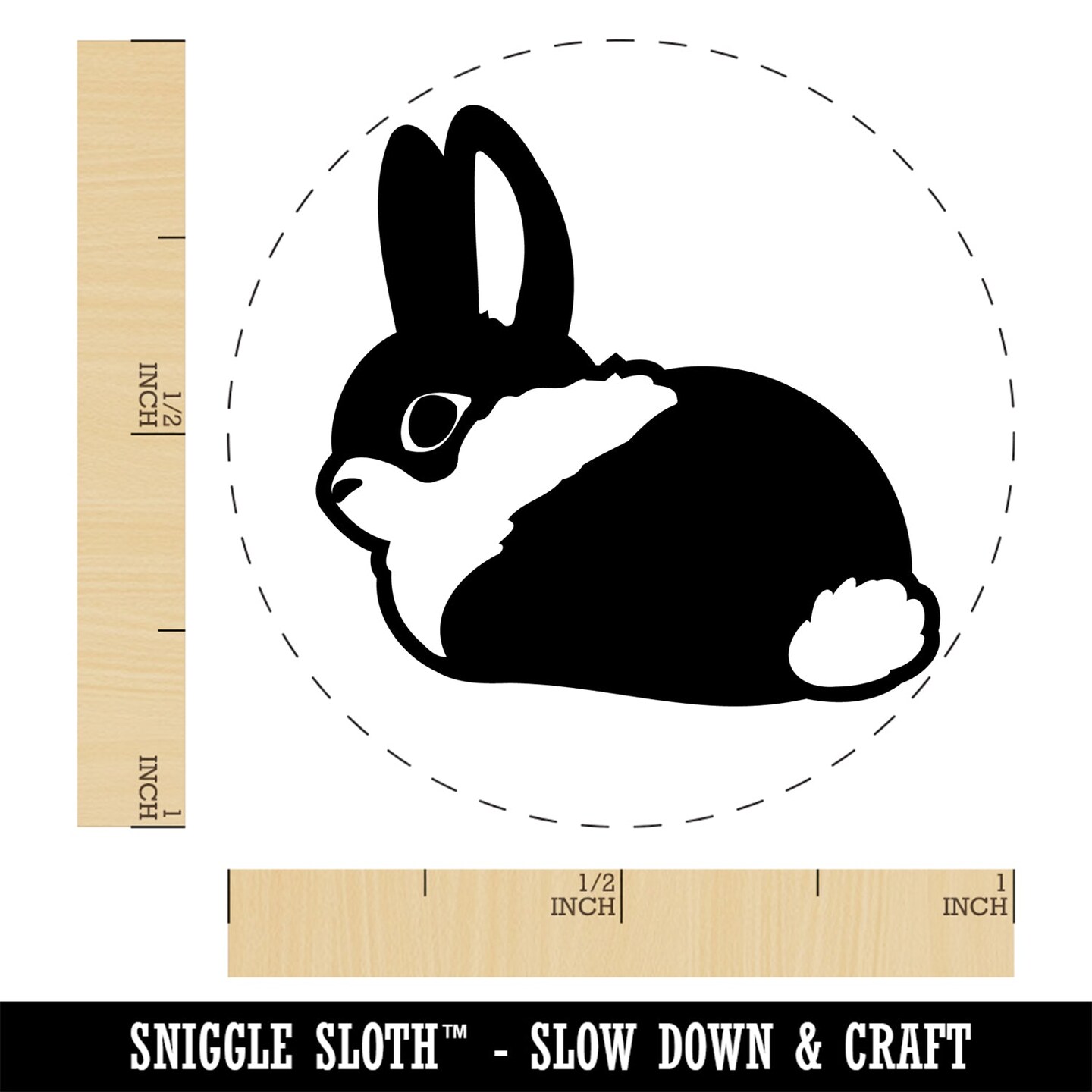 Sitting Bunny Rabbit Loaf Self-Inking Rubber Stamp Ink Stamper for ...