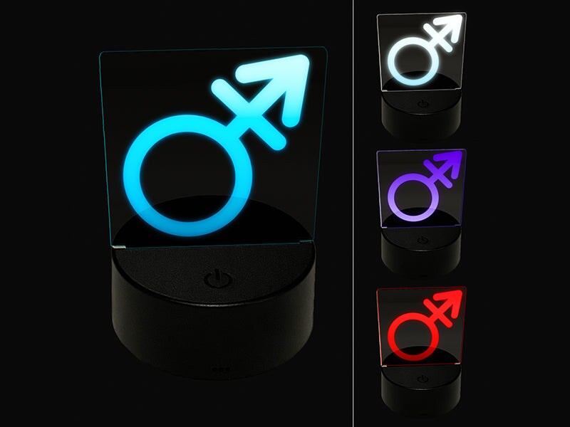 Male with Stroke Sign Transgender Gender Symbol 3D Illusion LED Night ...