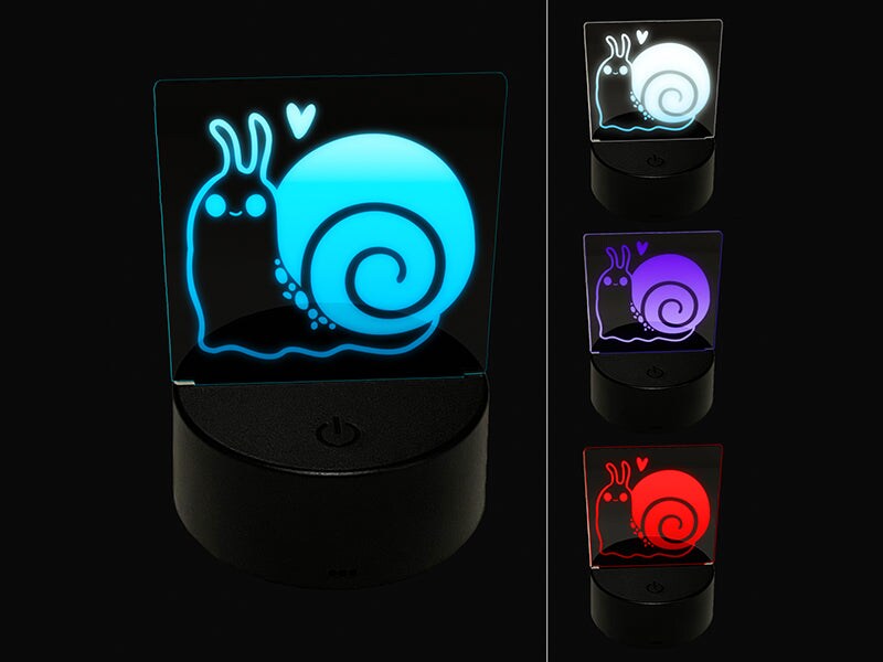 Happy Slow Kawaii Chibi Snail 3D Illusion LED Night Light Sign ...