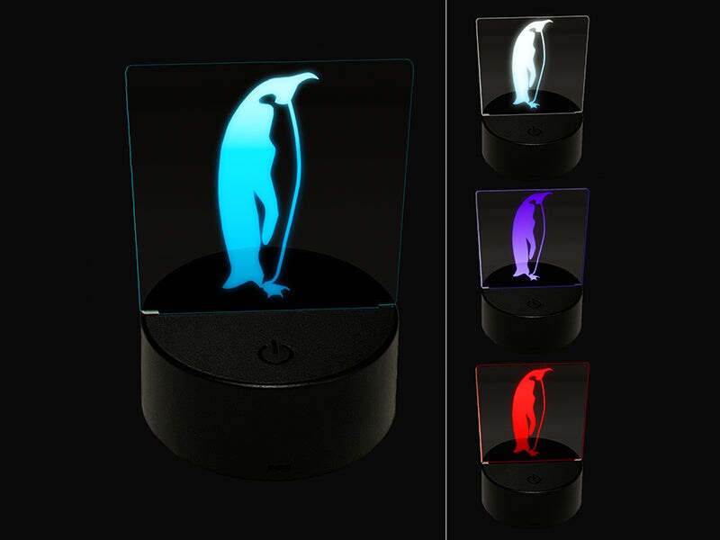 Emperor Penguin Profile 3D Illusion LED Night Light Sign Nightstand ...