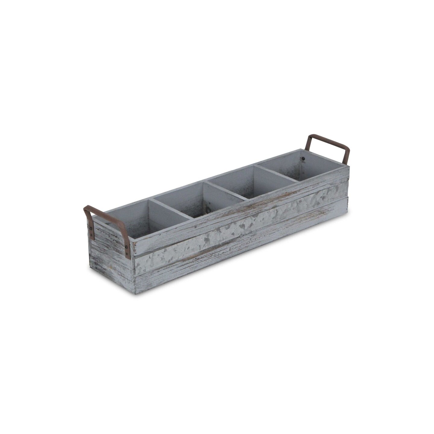 Contemporary Home Living 18" Gray Rectangular Handmade Storage Caddy ...