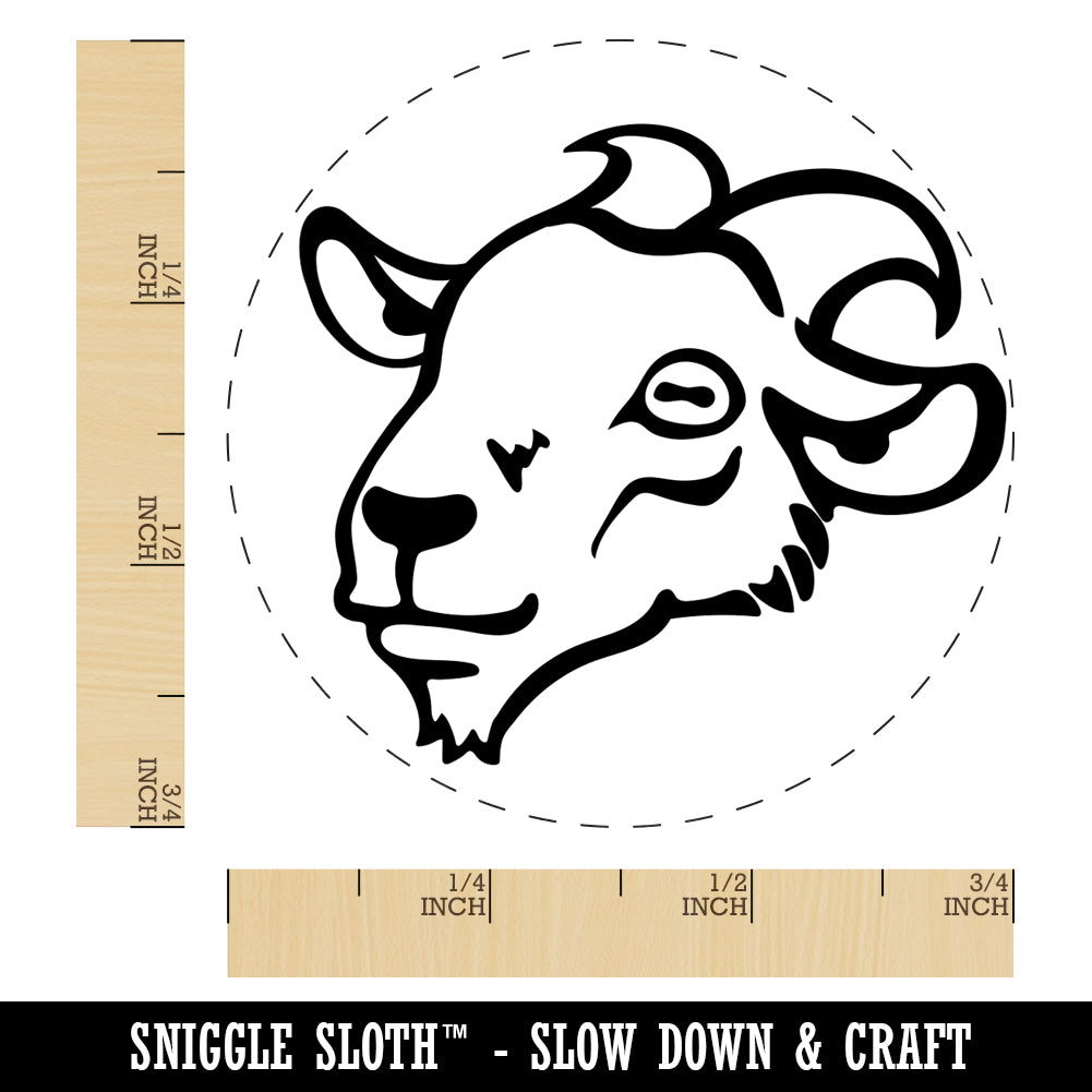 Goat Head Self-Inking Rubber Stamp for Stamping Crafting Planners ...