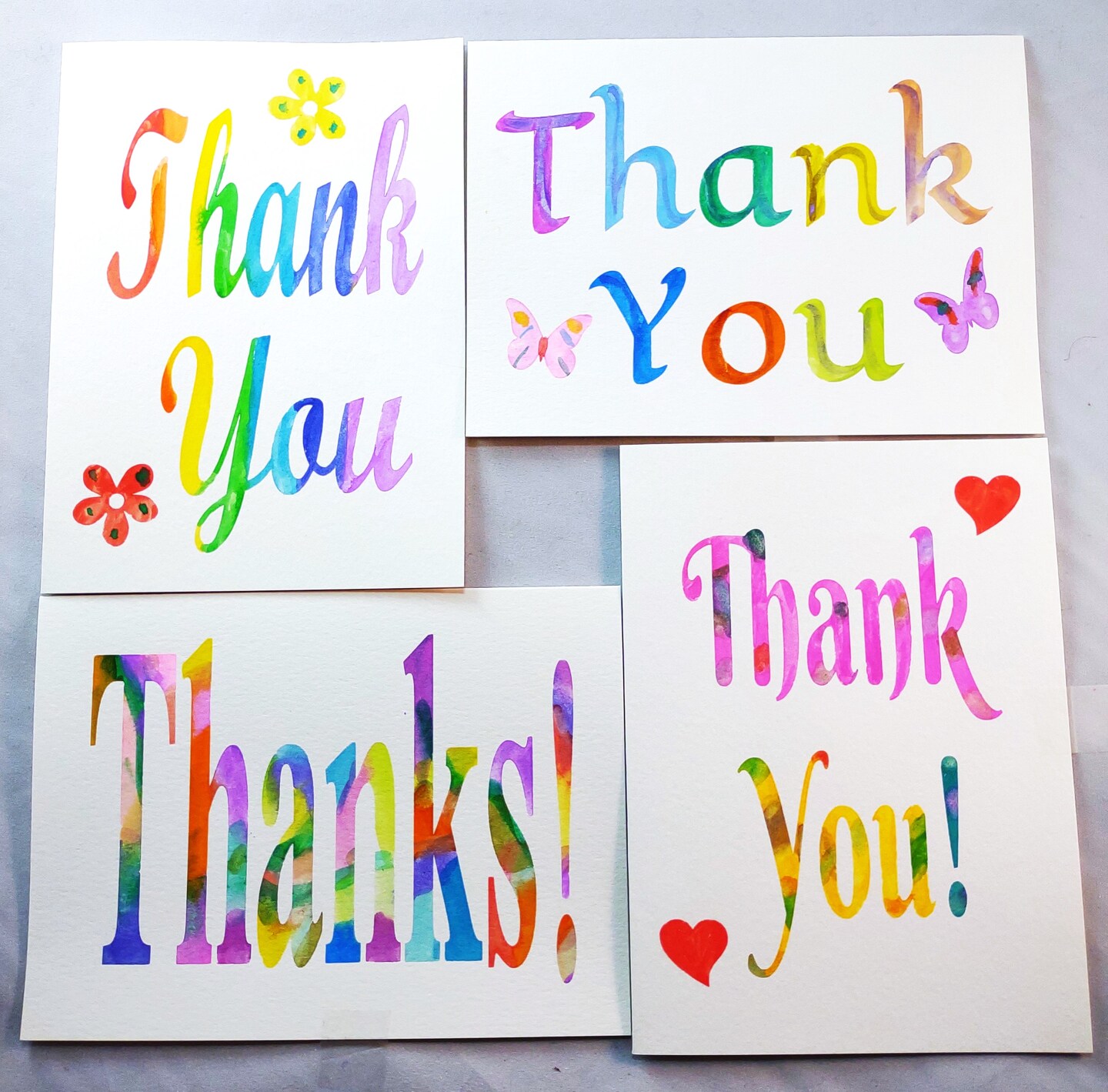 Hand Painted Thank You Watercolor Cards Are a Colorful Way to Show Your ...