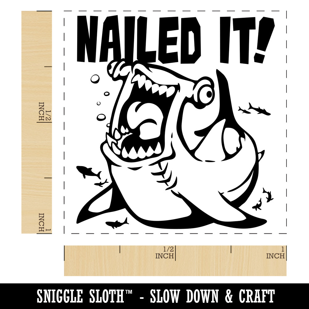 Nailed It with Happy Hammerhead Shark Self-Inking Rubber Stamp Ink ...