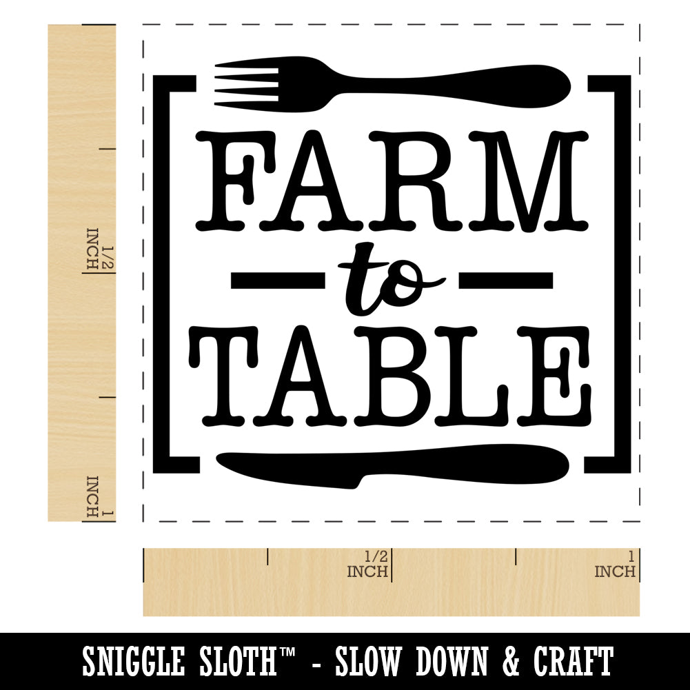 Farm to Table with Fork and Knife Self-Inking Rubber Stamp Ink Stamper ...