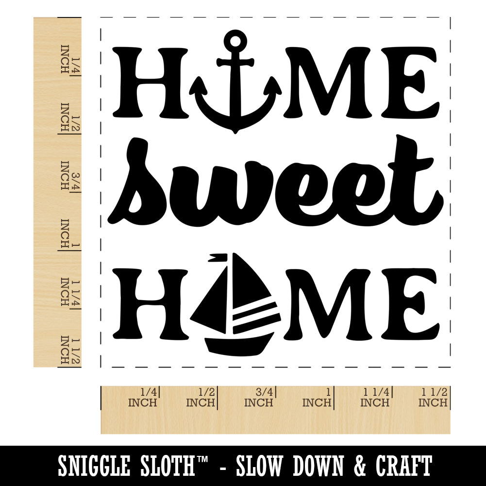 Nautical Beach Home Sweet Home Self-Inking Rubber Stamp Ink Stamper ...