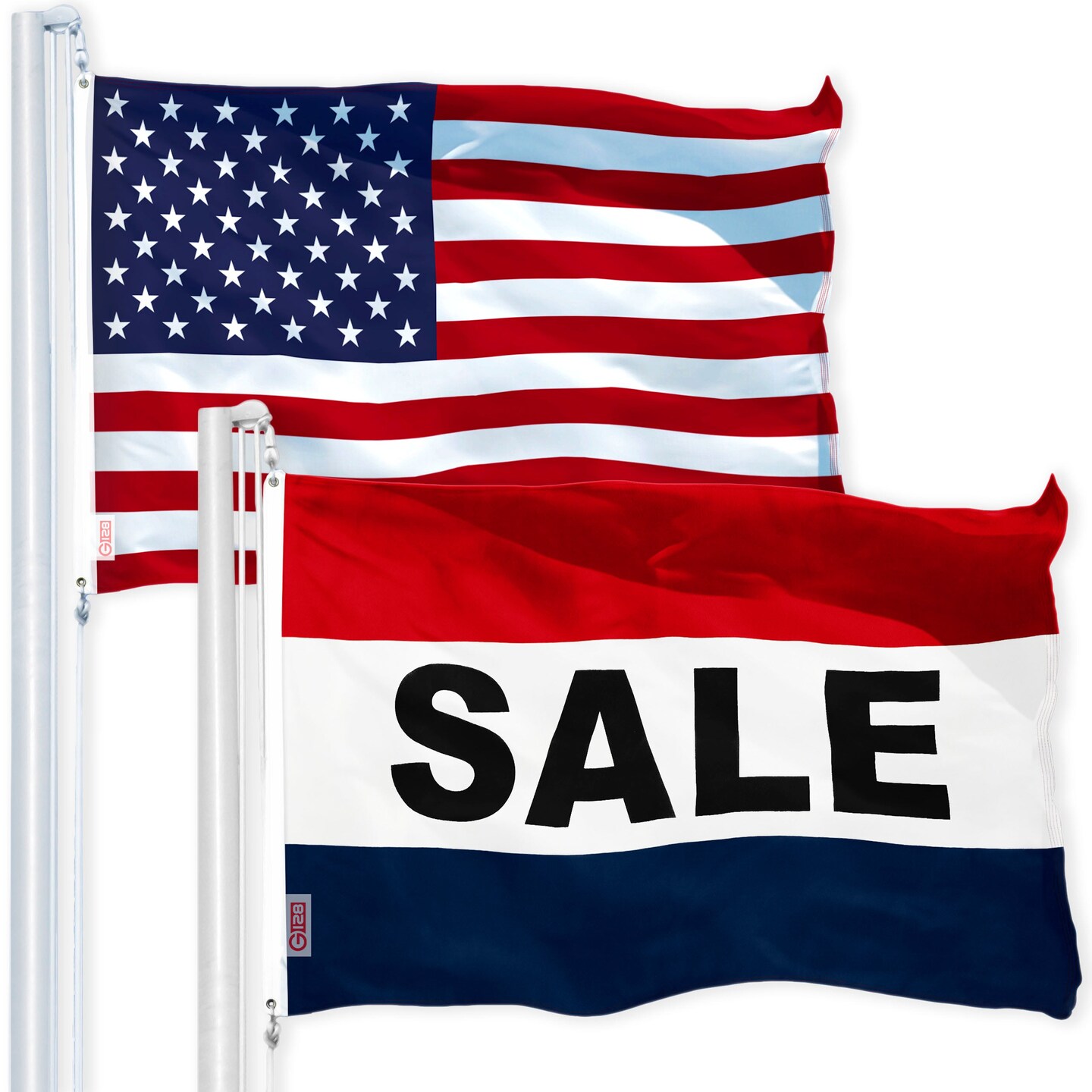 G128 Combo Pack: USA American Flag 3x5 Ft 150D Printed Stars & Sale ...