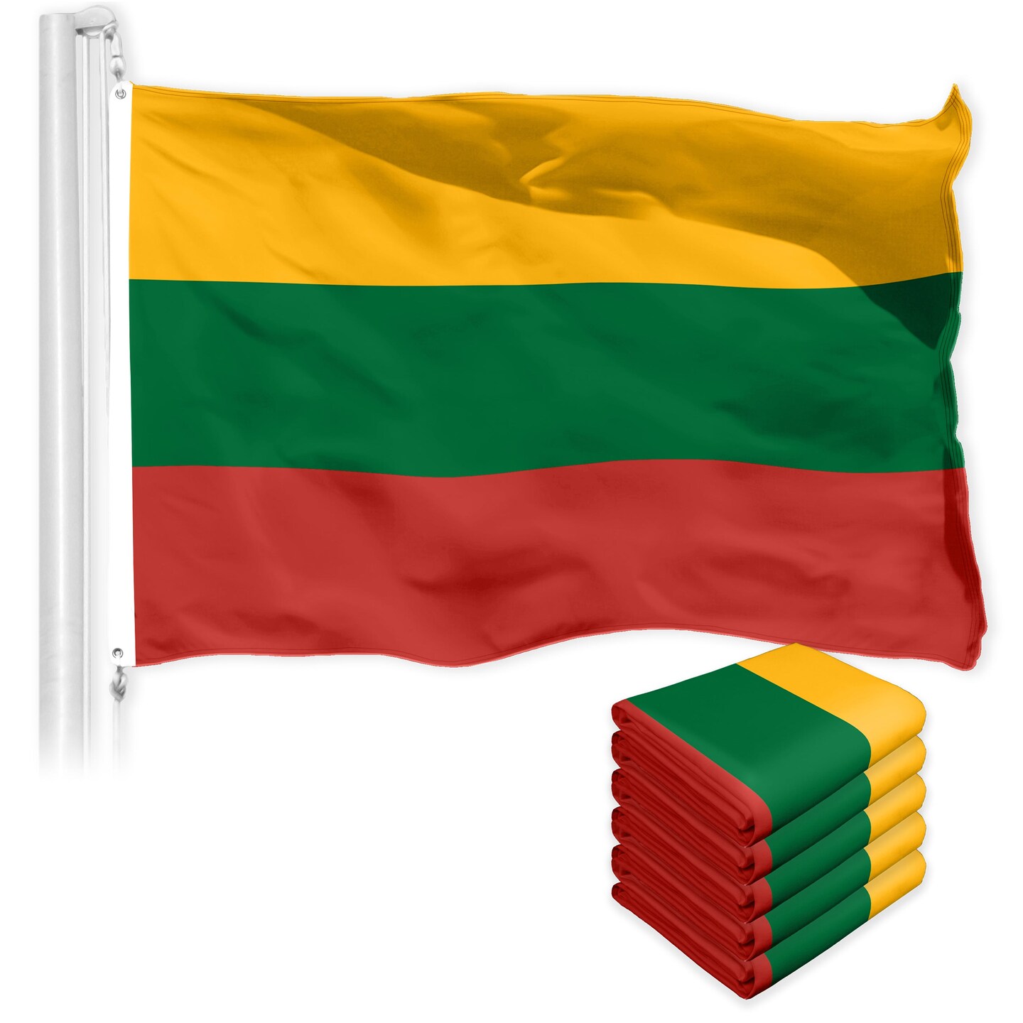 Lithuania Lithuanian Flag 3x5 Ft 5-Pack Printed 150D Polyester | Michaels