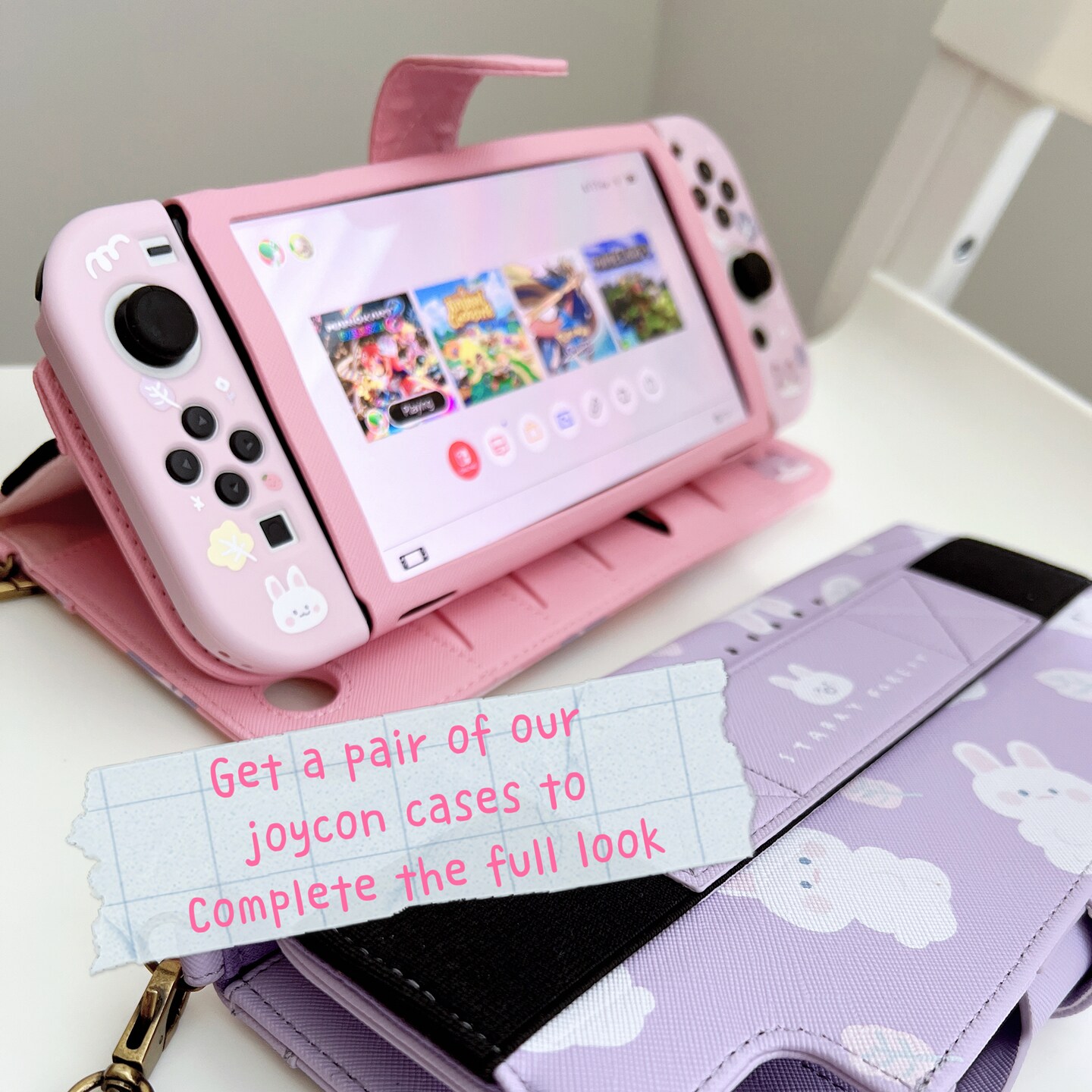 Starry Forest leather case for Nintendo Switch OLED cute PU leather carrying case with game card slots Switch accessories purple pink MakerPlace by Michaels
