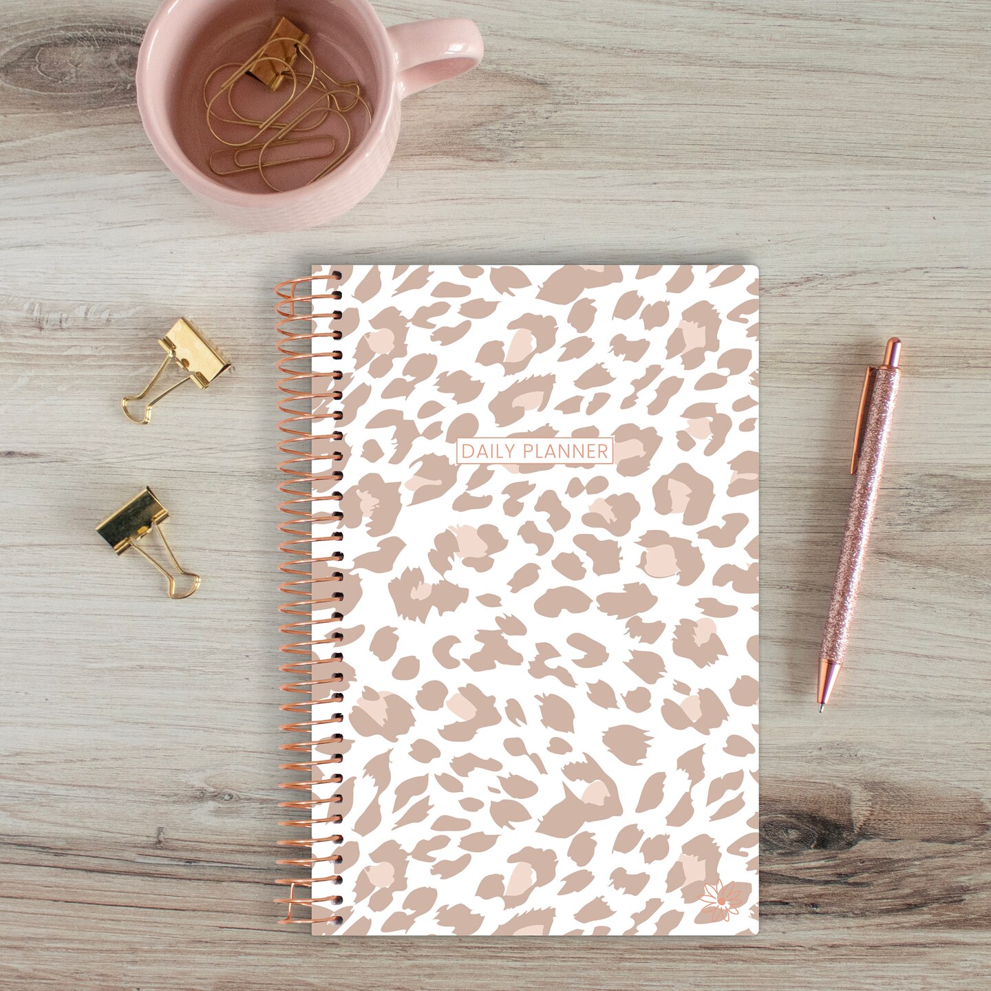 Undated Soft Cover Planner, 5.5" x 8.25", Tan Leopard | MakerPlace by ...