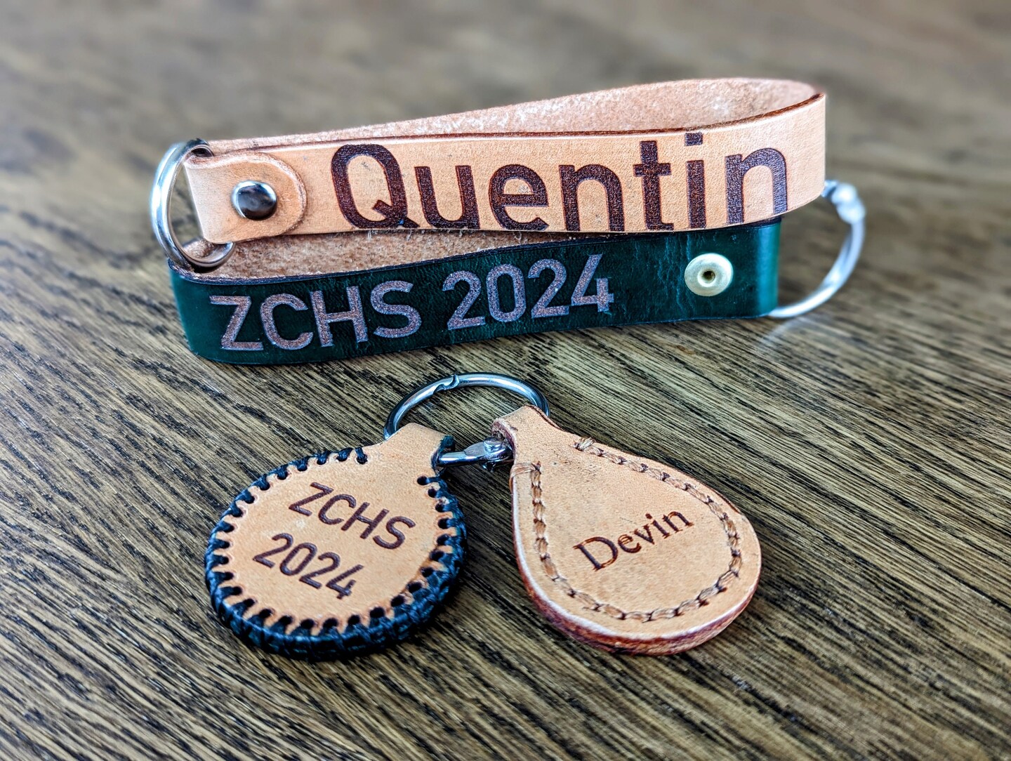 Custom Leather Graduation Keychains: Handmade, Personalized Teardrop ...