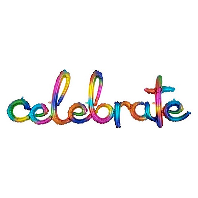 Rainbow Script Phrase Celebrate Balloon | Michaels