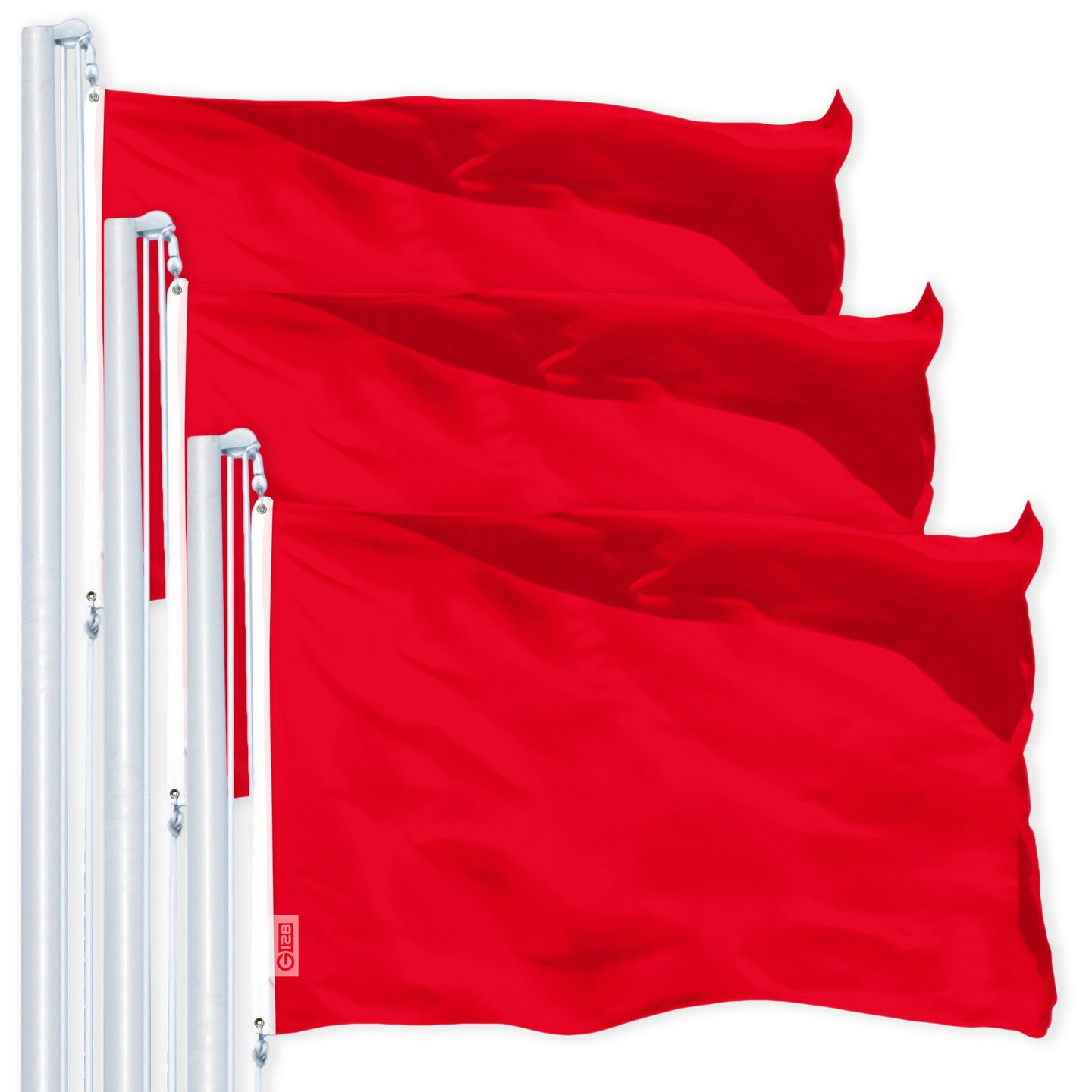 Solid Red Color Flag 3x5 Ft 3-Pack Printed 150D Polyester By G128 ...