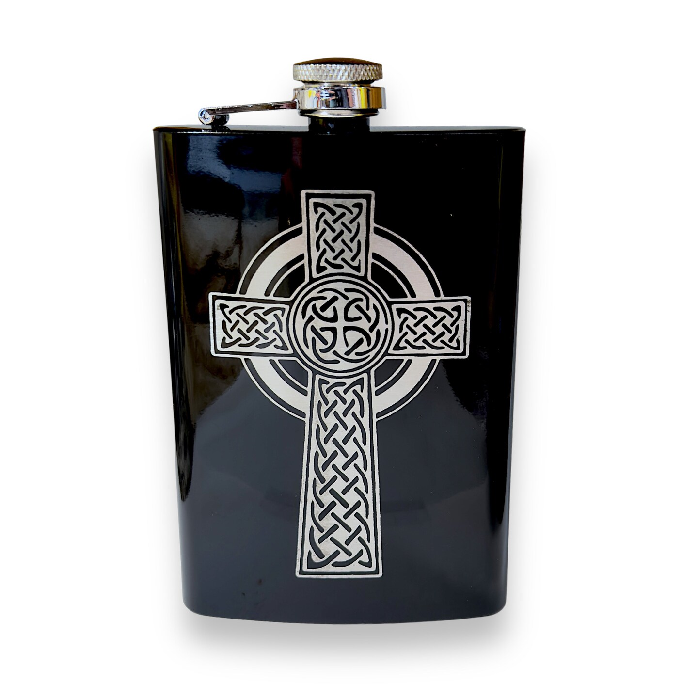 8oz BLACK Celtic Cross Flask | Michaels