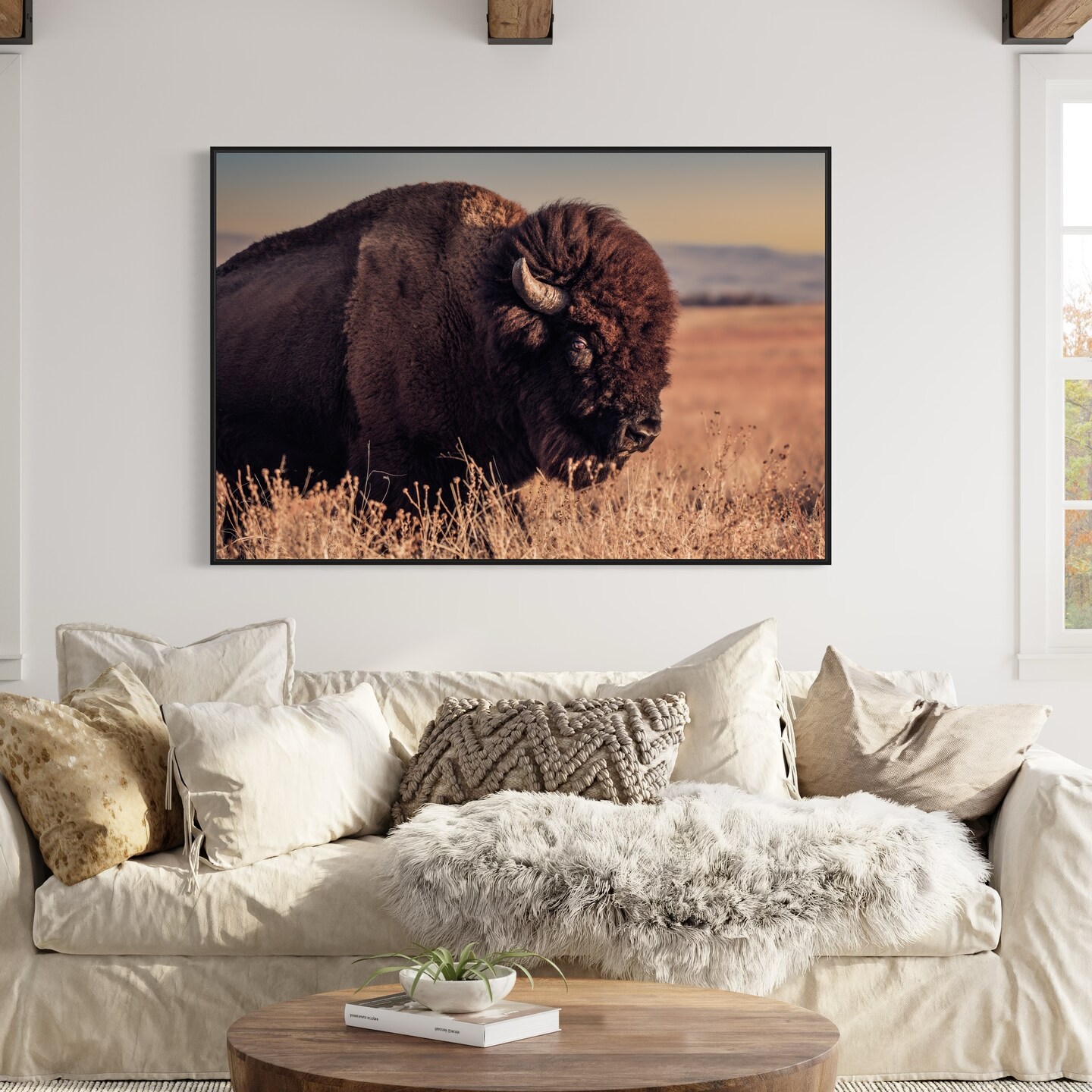 Bison Art - Buffalo Painting Canvas Print - Western Decor - Large Photo ...