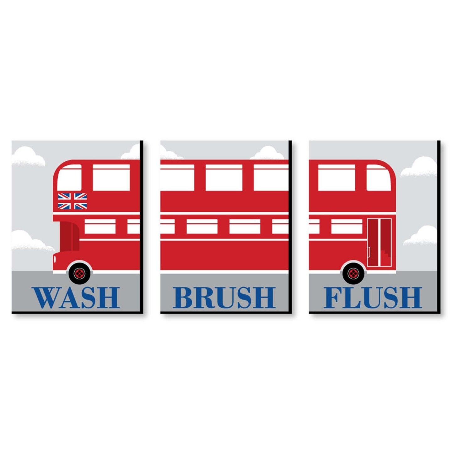 Big Dot of Happiness Cheerio, London - Kids Bathroom Rules Wall Art - 7 ...