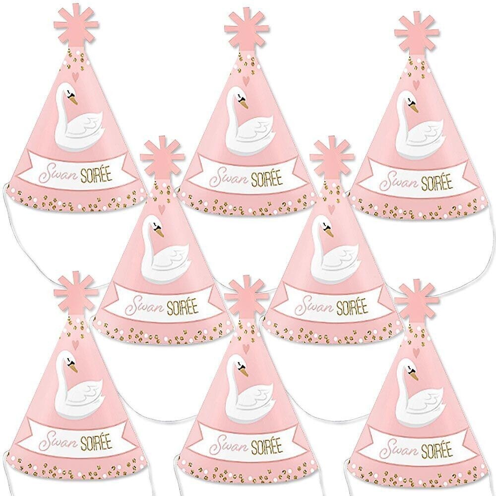 Big Dot of Happiness Swan Soiree - Mini Cone White Swan Baby Shower or ...