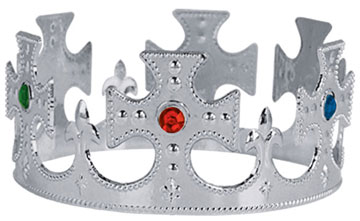Plastic Jeweled Kings Crown Silver, Color: Multicolor | Michaels