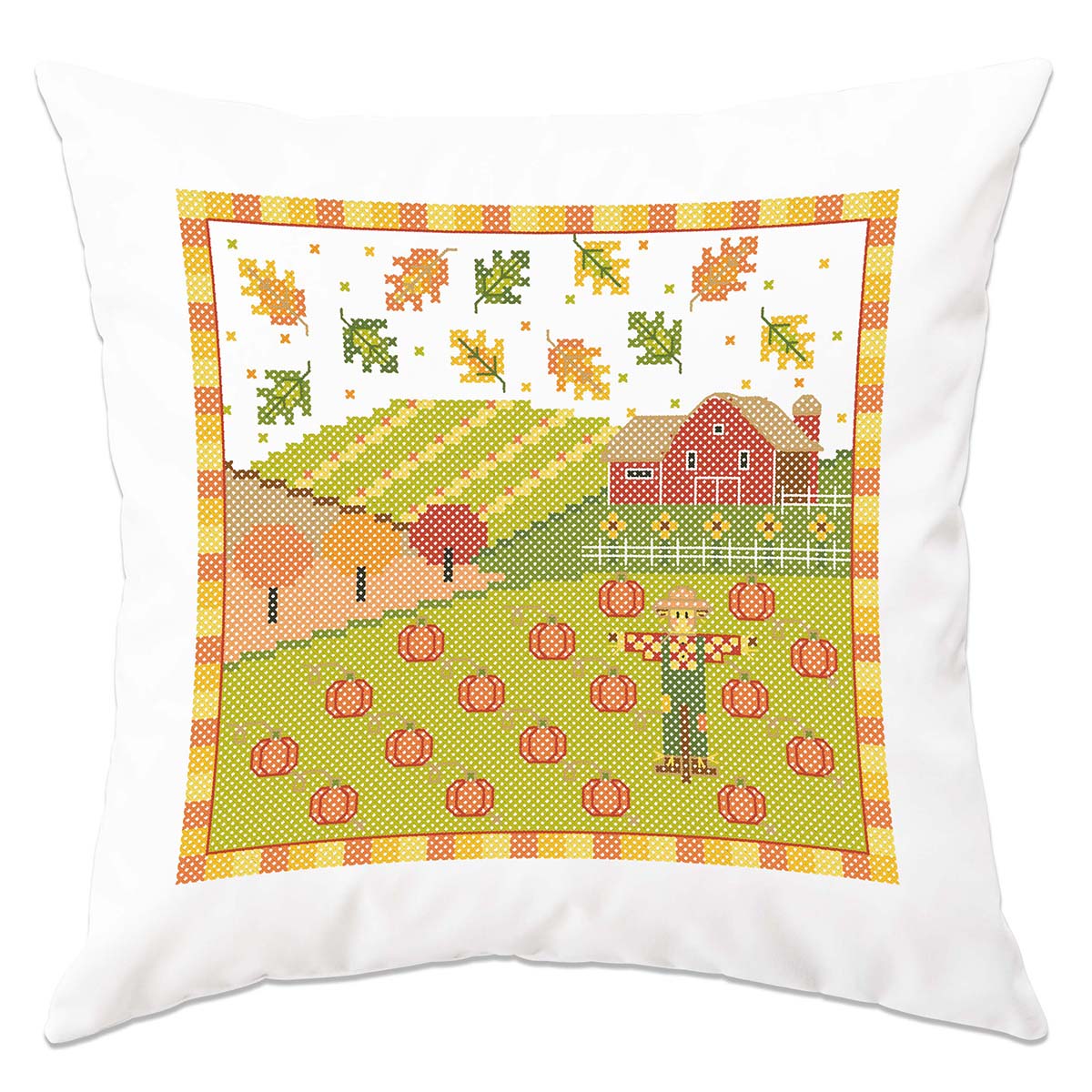 Herrschners At the Pumpkin Patch Pillow Cover Stamped Cross-Stitch Kit | Michaels