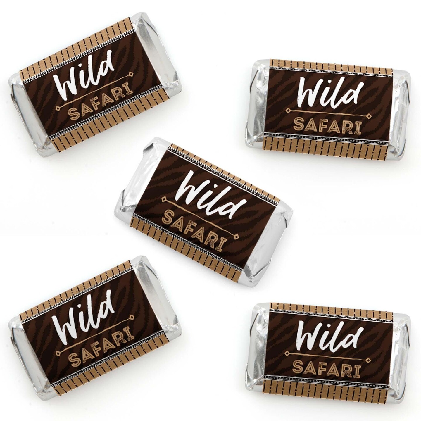 Big Dot of Happiness Wild Safari - Mini Candy Bar Wrapper Stickers ...