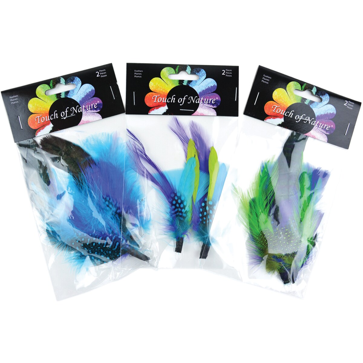 Touch Of Nature Feather Picks 6" To 7" 2/Pkg-Assorted Blue, Green ...
