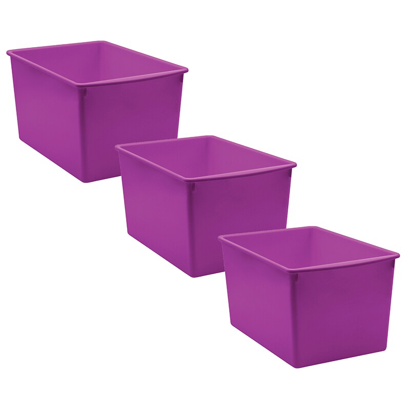 Purple Plastic Multi-Purpose Bin, Pack of 3 | Michaels