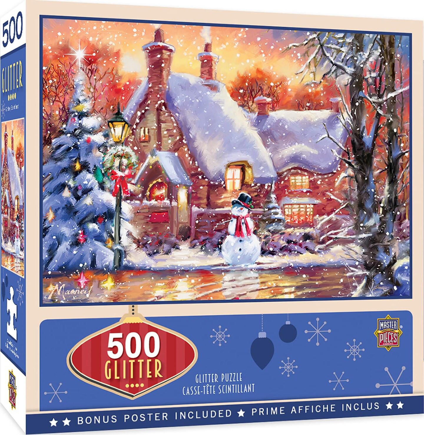 Snowman Cottage 500 Piece Glitter Jigsaw Puzzle | Michaels