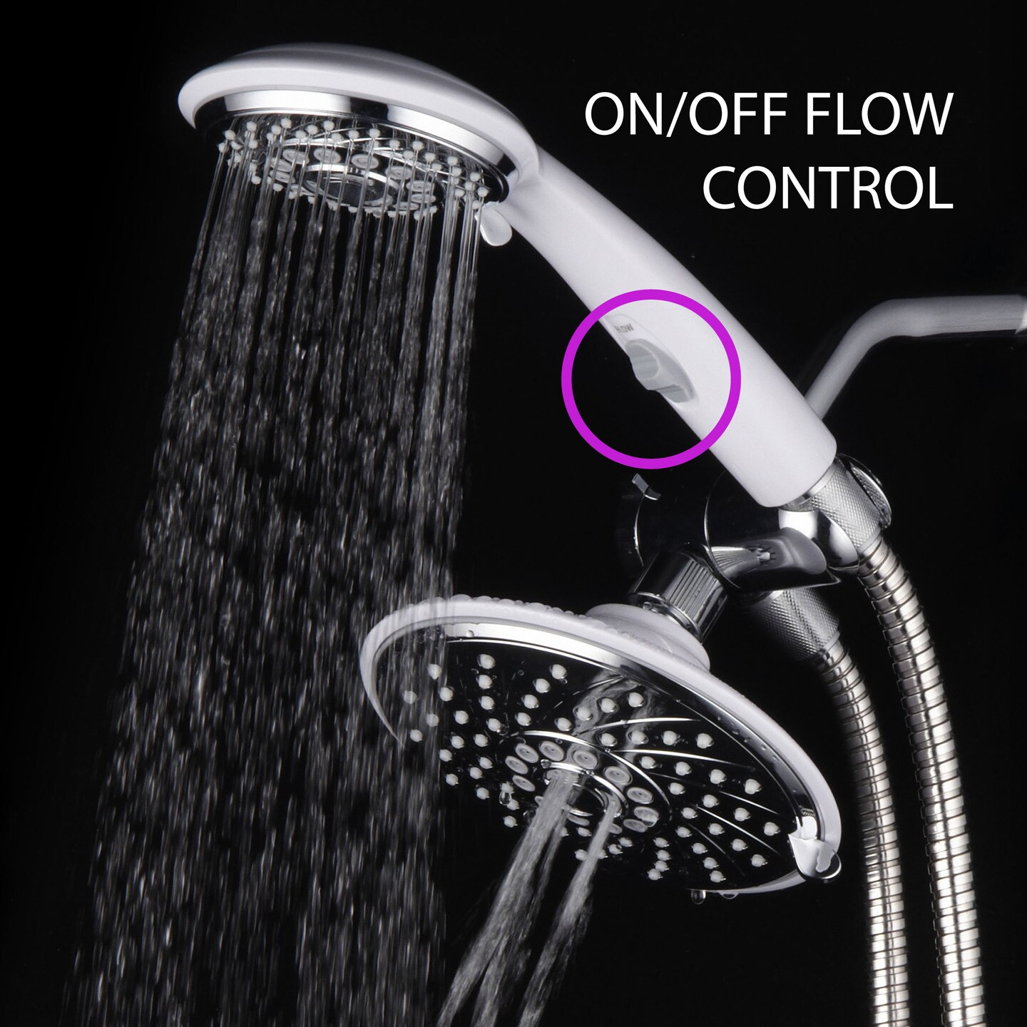 Hotelspa Rain Shower Combo 30 Settings 6 Inch Head 4 Inch Hand Shower ...