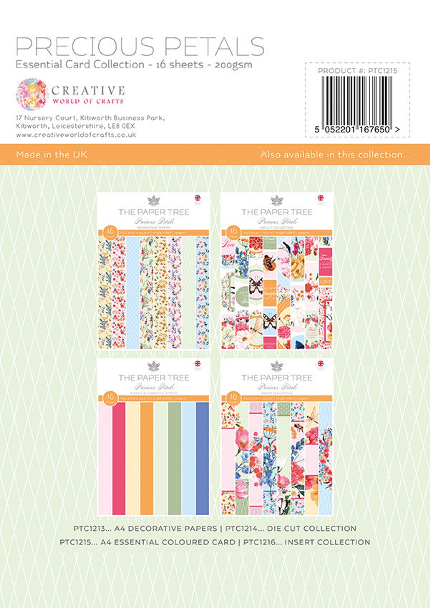 The Paper Tree Precious Petals A4 Essential Colour Card, Model: ES ...