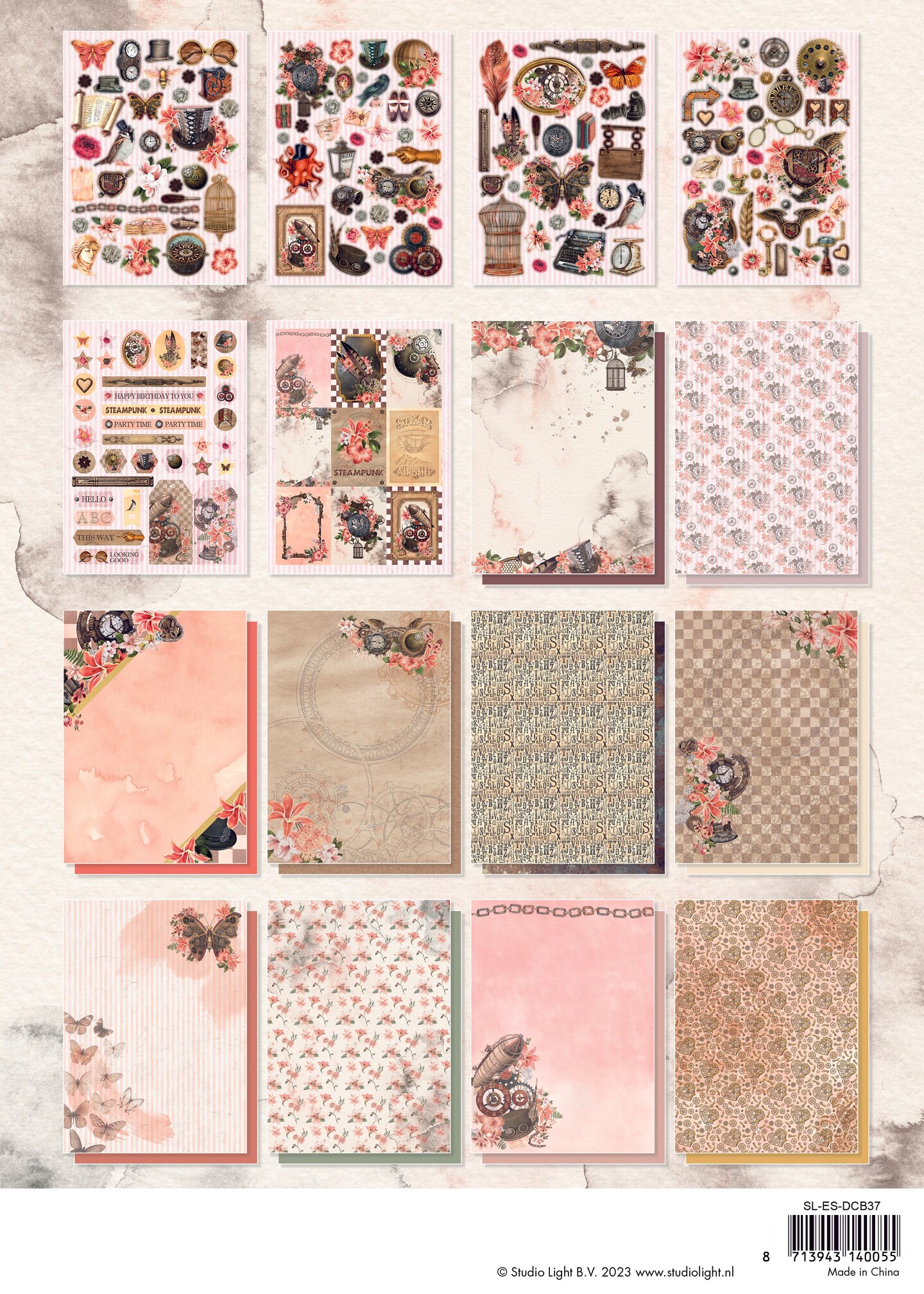 Studio Light SL DIY Block Steampunk Dreams Essentials 297x210x8mm 32 SH ...