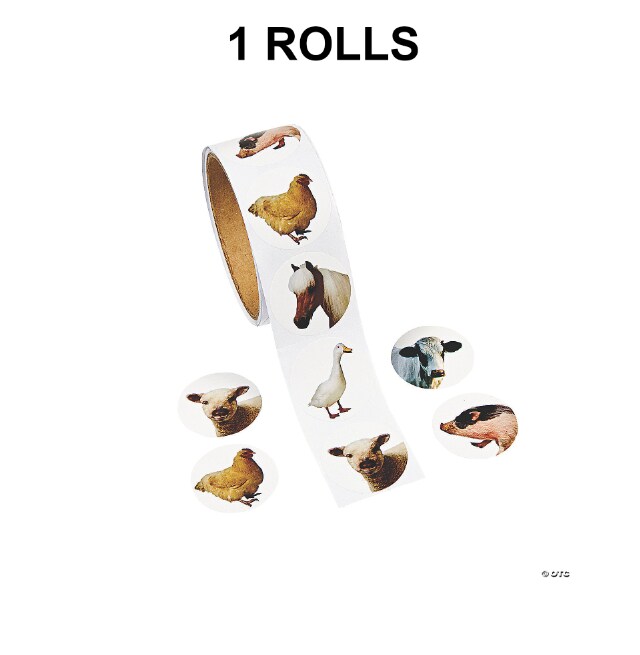 Realistic Photo Farm Animal Sticker Roll 100 Pieces | Michaels