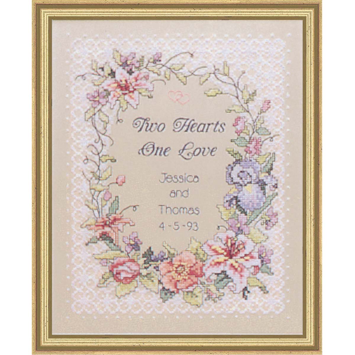 Dimensions Two Hearts Wedding Record Stamped Cross-Stitch Kit | Michaels