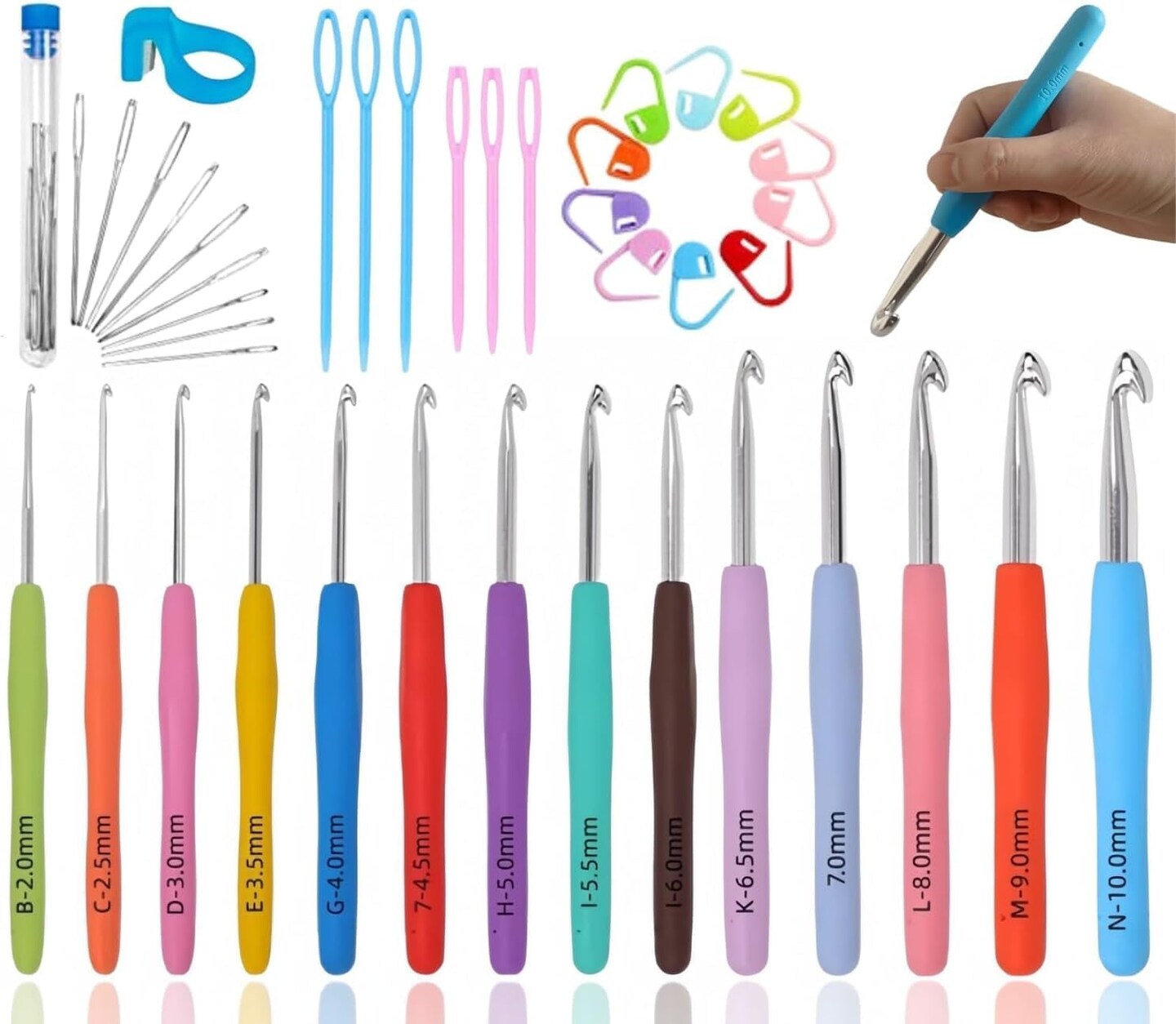 10Pcs Crochet Hooks Set,Small Crochet Hooks,Lace Crochet Hooks Set ...