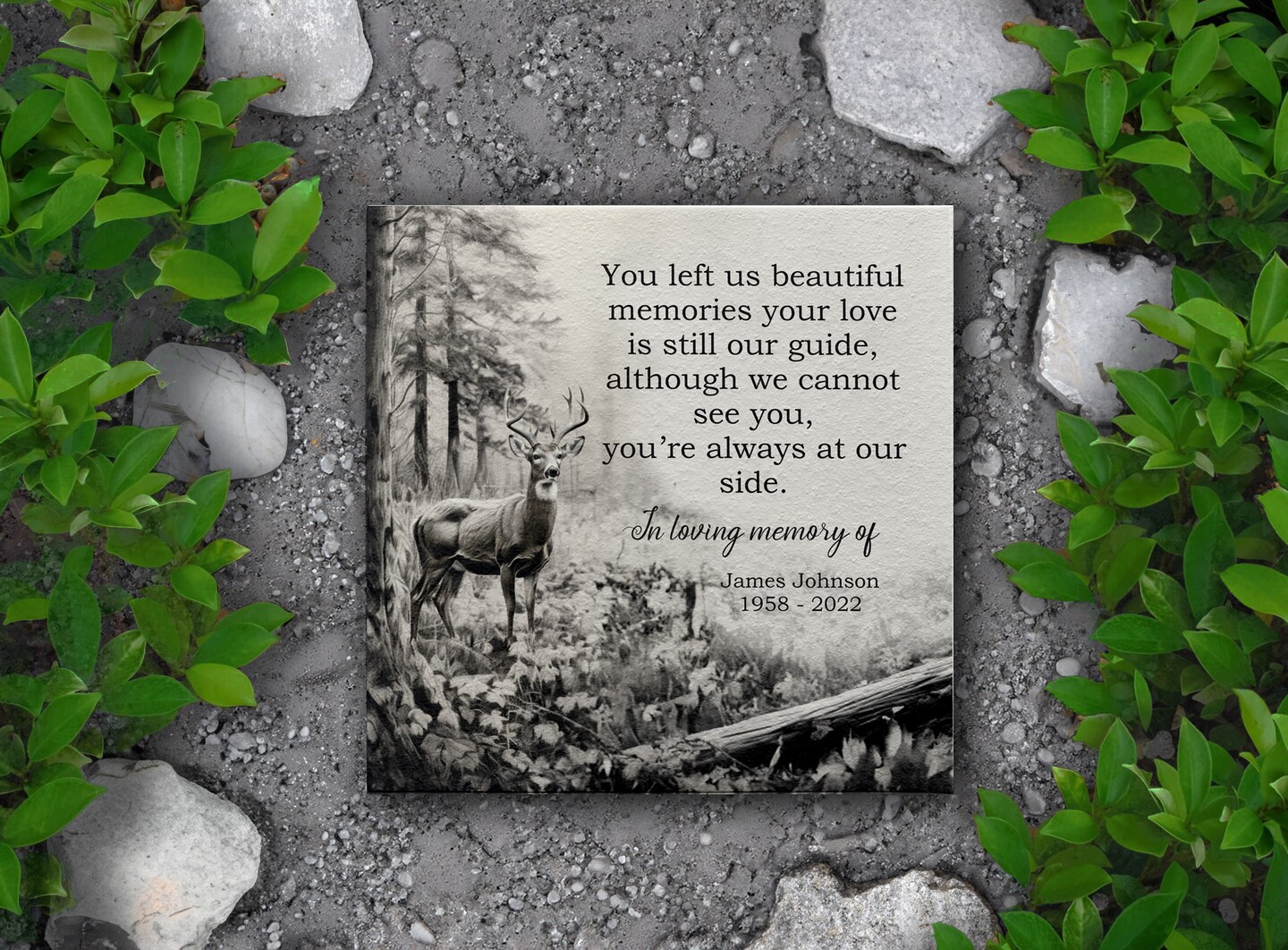 Hunter's Tribute, Personalized Hunting Memorial 6x6 Square Tile ...