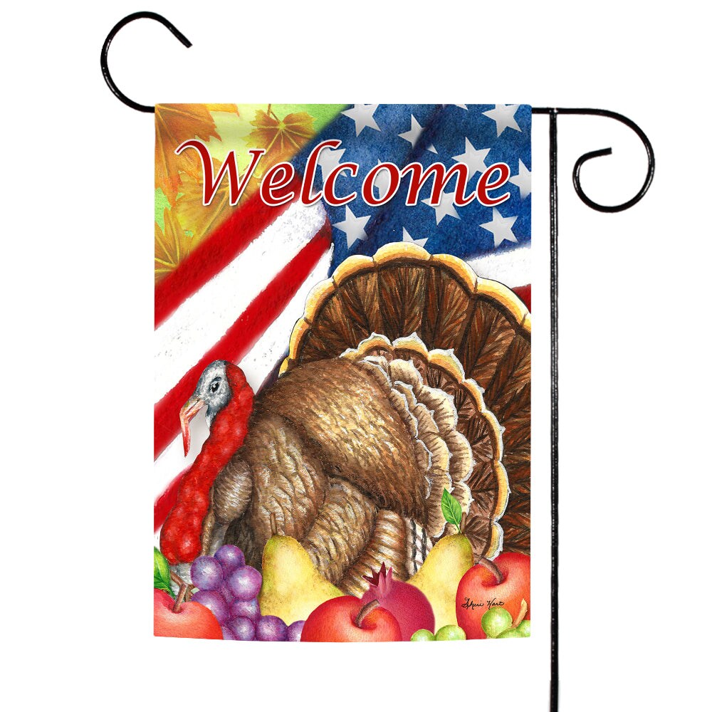 Patriotic Fall Welcome Decorative Thanksgiving Flag | Michaels