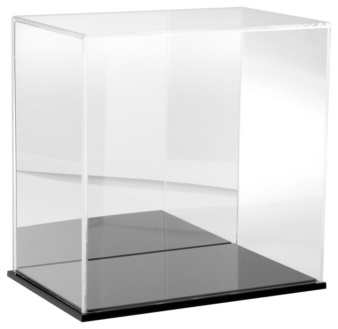 Plymor Clear Acrylic Display Case with Black Base, 12" W x 8" D x 12" H ...