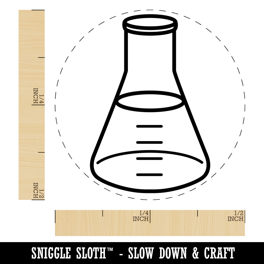 Glass Erlenmeyer Flask Chemistry Science Self-Inking Rubber Stamp for ...