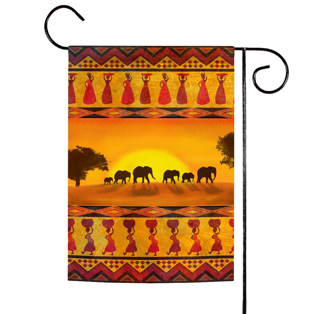 Savanna Sunset Decorative Elephant Flag | Michaels