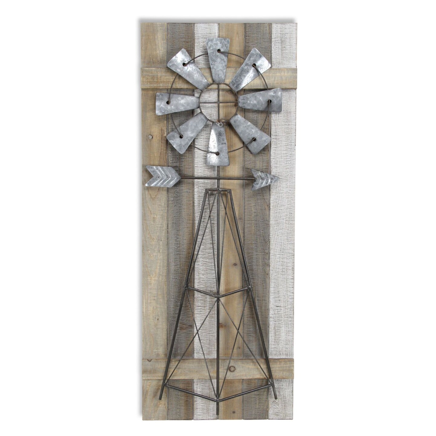 Contemporary Home Living 39.5" Gray and Brown Handcrafted Windmill with ...
