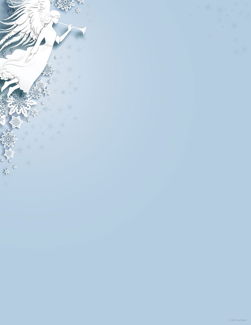 Great Papers! Winter Snow Angel Holiday Letterhead, Invitations and ...