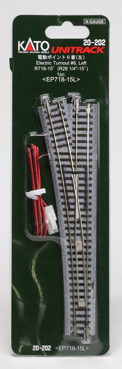 Kato N-Scale Kato KAT20202 N #6 Remote Left-Hand Turnout Train Track ...