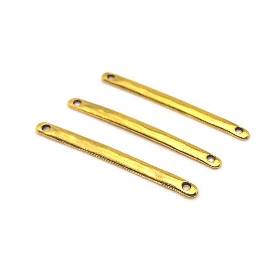 4, 20 or 50 Pieces: Antique Gold 33x3mm Simple Minimalist Bar ...
