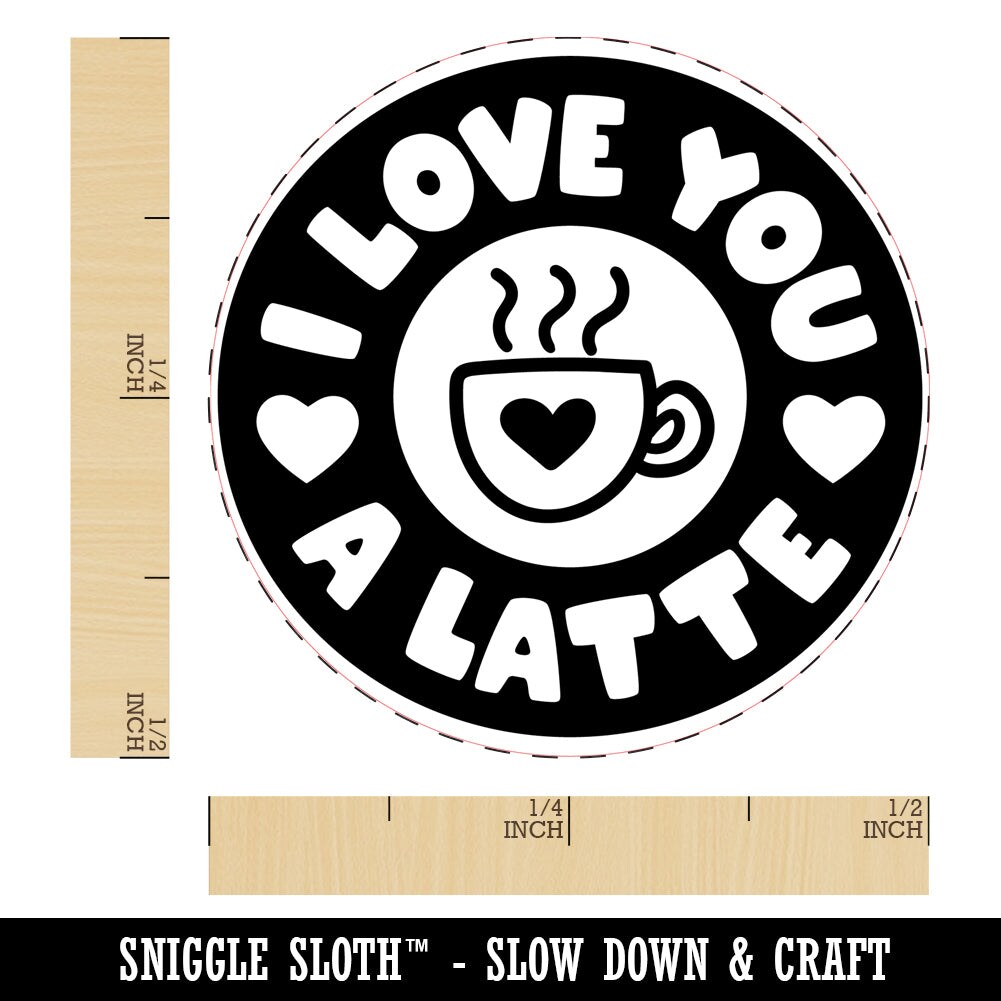 I Love You A Latte Coffee Self-Inking Rubber Stamp Ink Stamper for ...