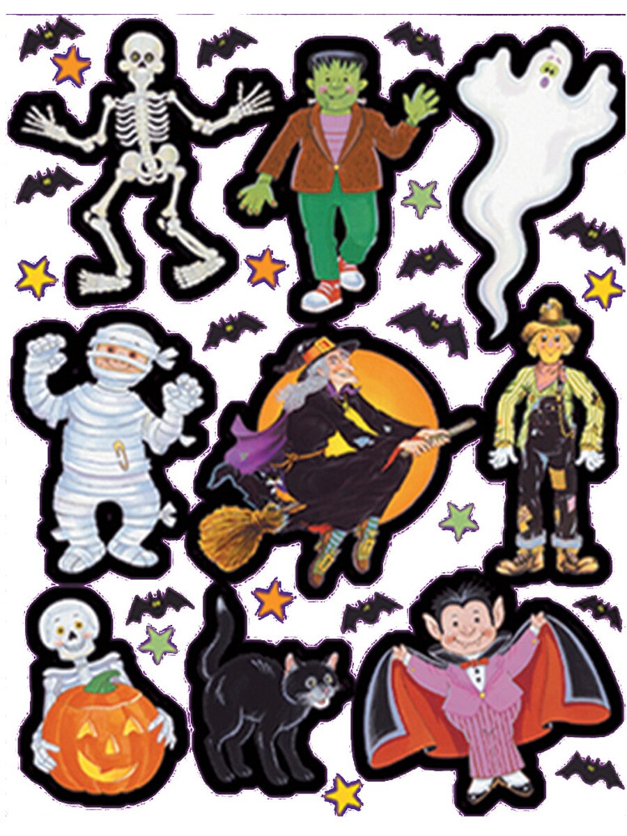 Set Of Cute Monster Halloween Themed Sticker Decorations 5" x 8" | Michaels