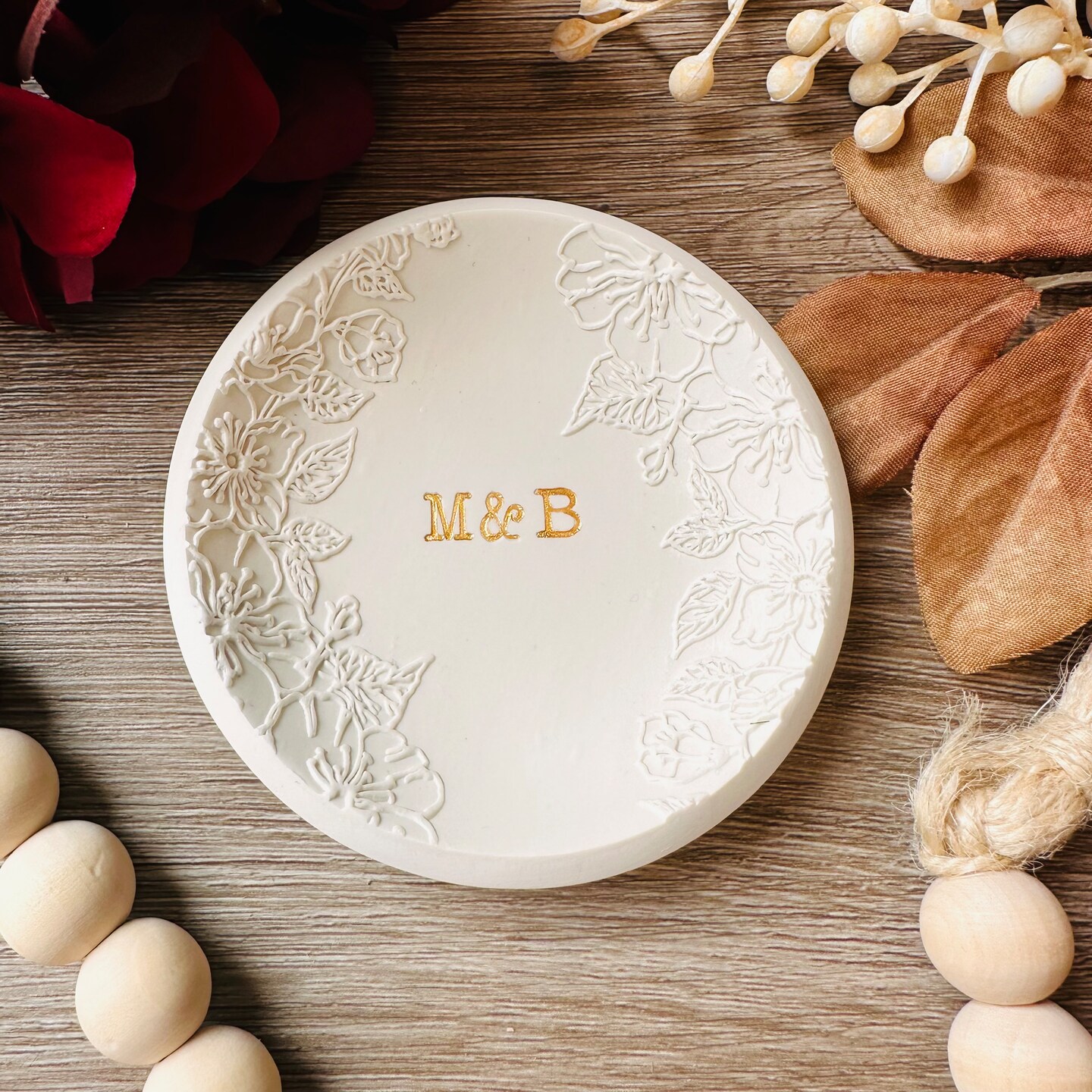 Personalized jewelry dish , embossed ring dish, custom, wedding gift ...